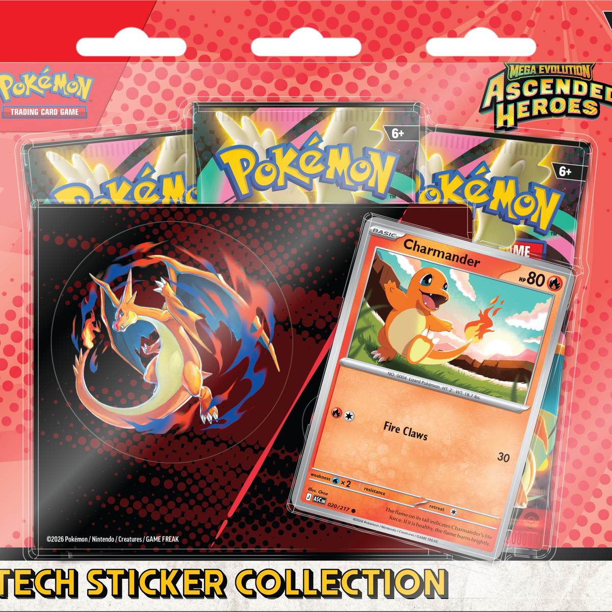 Pokemon TCG: Ascended Heroes – Tech Sticker Collection - Charmander