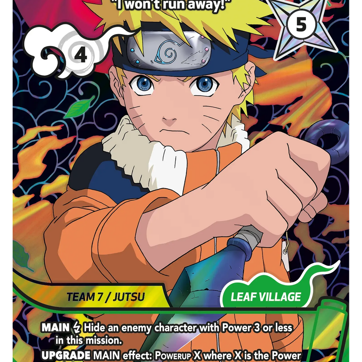 Naruto Uzumaki - I won’t run away! 108/130 Standard Naruto Mythos ...