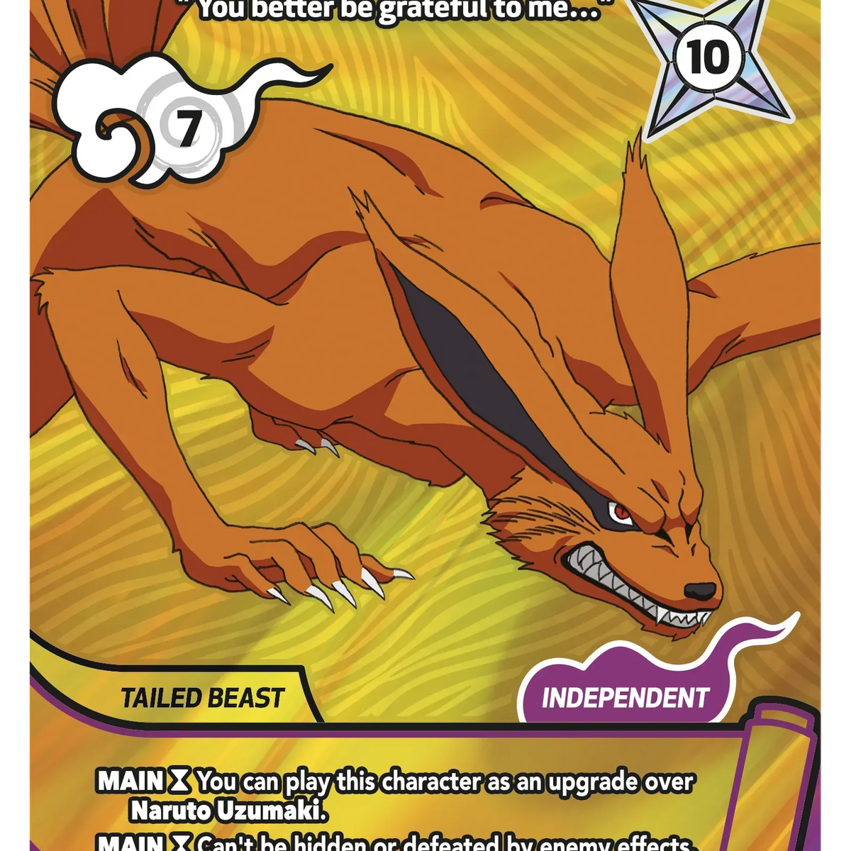Nine-Tailed Fox - You better be grateful to me… 129/130 Standard Naruto ...