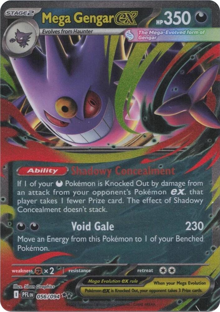 Pokemon - Phantasmal Flames - Mega Gengar ex - 056/094 - Holofoil ...
