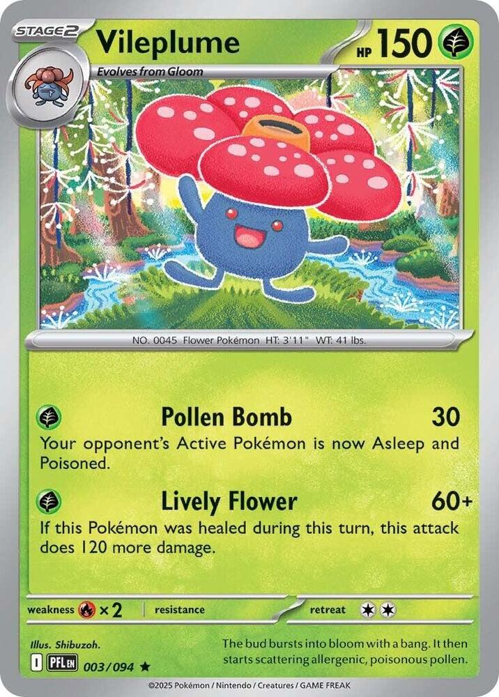 Pokemon - Phantasmal Flames - Vileplume - 003/094 - Reverse Holofoil ...