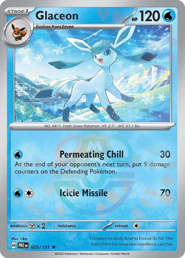 Pokemon - Prismatic Evolutions - Glaceon - 025/131 - Master Ball