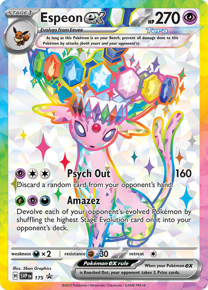 Espeon ex SVP 175 – S&V Black Star Promo – Collectors Edge Ltd